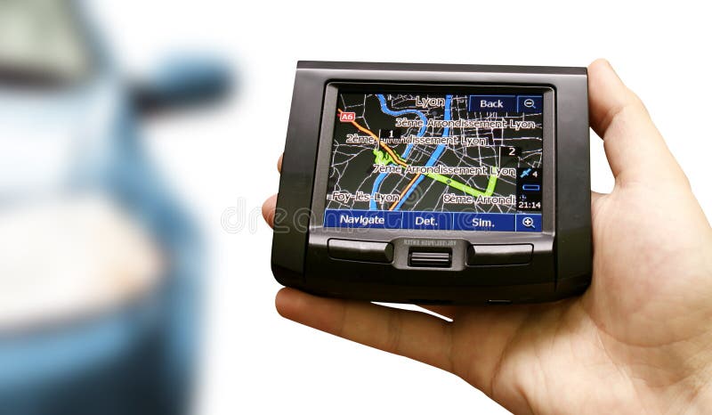 GPS device on a map stock photo. Image of explore, screen - 1783520