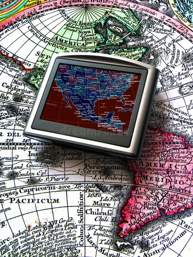 Gps map stock image. Image of times, travel, present, america - 8336405