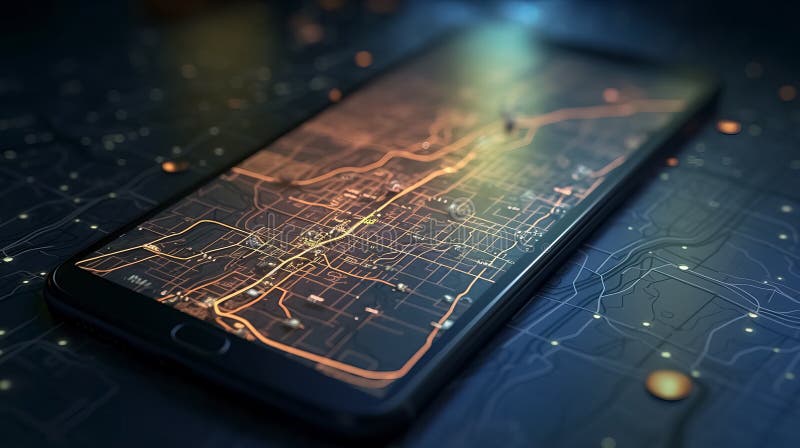 GPS Map, Digital Pin Address Location on Mobile Apps Stock Illustration ...