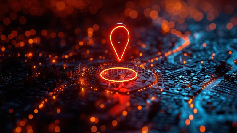 GPS Map, Digital Pin Address Location on Mobile Apps Stock Illustration ...