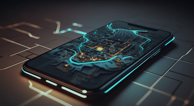 GPS Map, Digital Pin Address Location on Mobile Apps. Generative AI ...