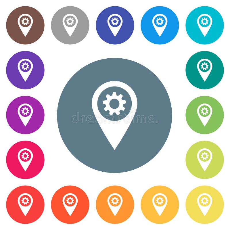 GPS Map Location Settings Flat White Icons on Round Color Backgrounds ... GPS Map Location Settings Flat White Icons on Round Color Backgrounds ...