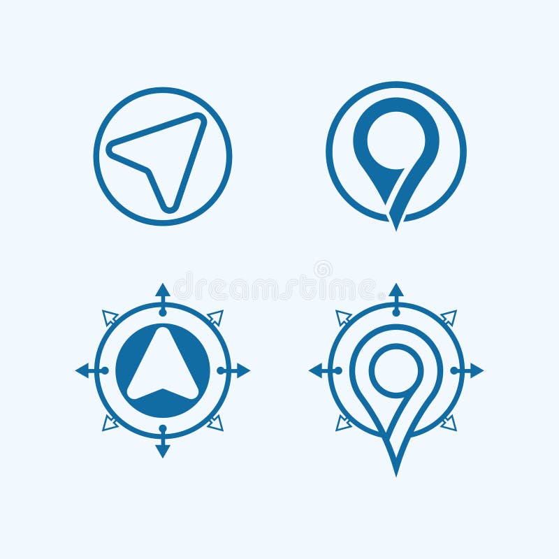 GPS and MAP Logo Navigator Sign Location Symbol Design Vector ...