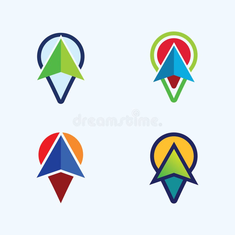 GPS and MAP Logo Navigator Sign Location Symbol Design Vector ...