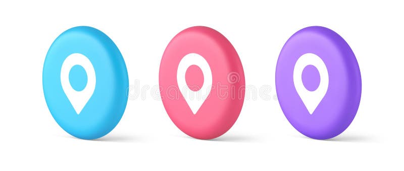 GPS Map Pin Location Service Button Application Direction Distance ...