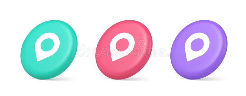 GPS Map Pin Location Service Button Application Direction Distance ...