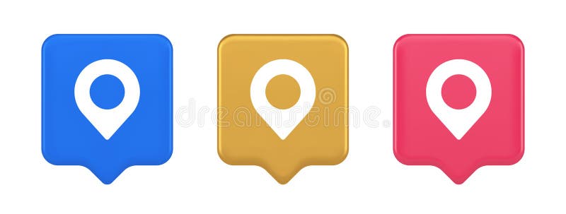 GPS Map Pin Location Service Button Application Direction Distance ...