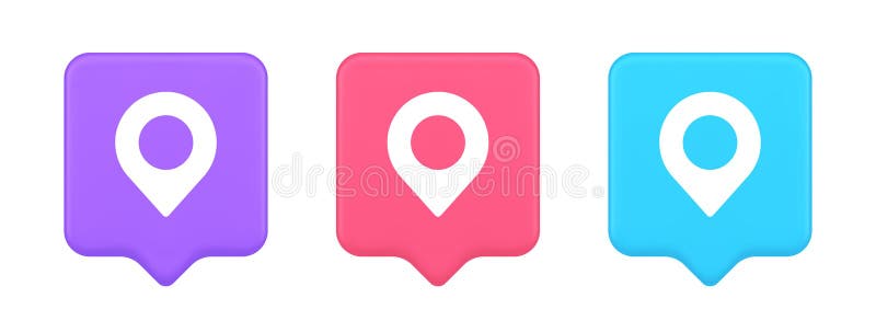 GPS Map Pin Location Service Button Application Direction Distance ...