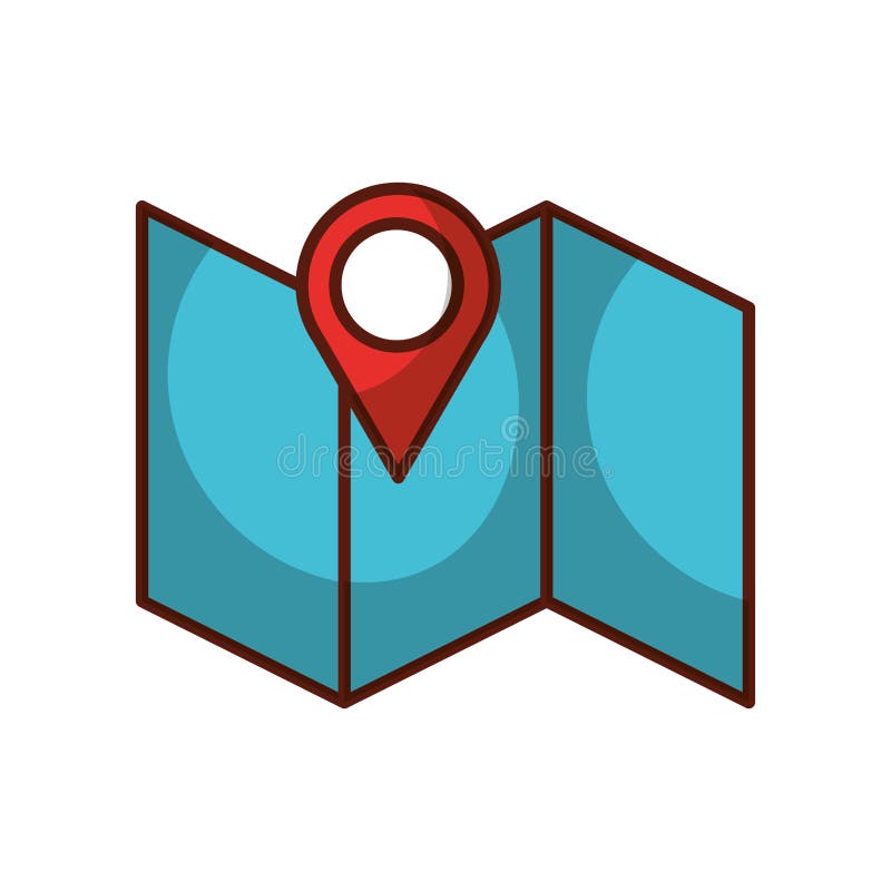 Gps map pointer cartoon stock vector. Illustration of direction - 93595272