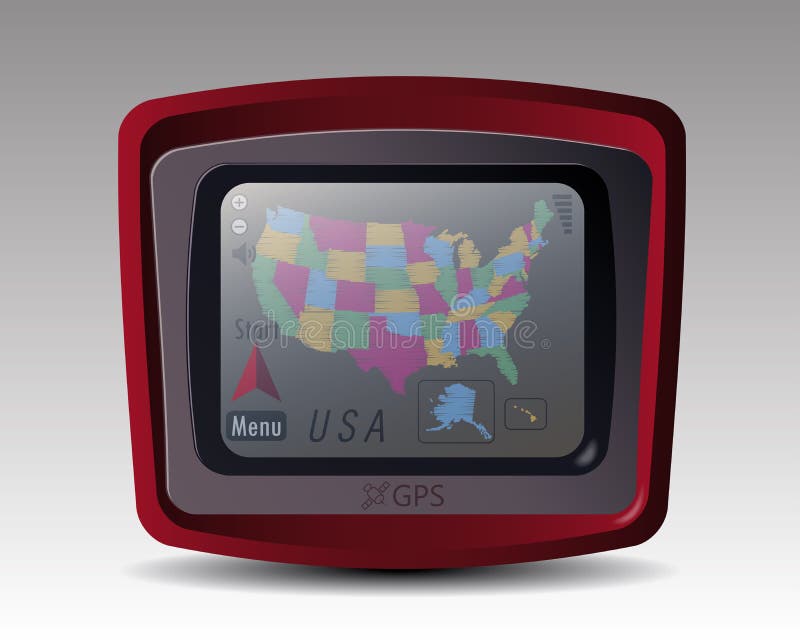 GPS with map of USA stock illustration. Illustration of modern - 50453167