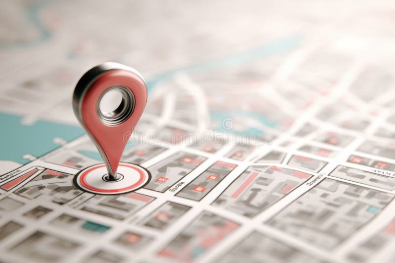 Lost GPS Marker Blinks Over an Empty Map Indicating Position ...