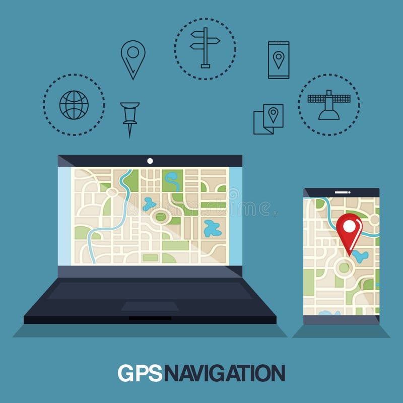 Gps navigation app icons stock vector. Illustration of direction ...