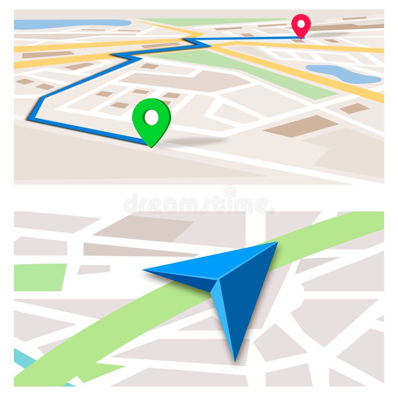 Gps Navigation Background. City Map. Vector Illustration. Stock Vector ...