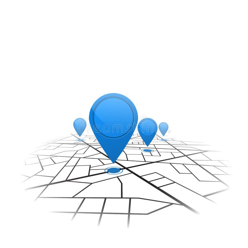 Gps Navigation Background. Road Map Isolated on White. Vector Stock ...