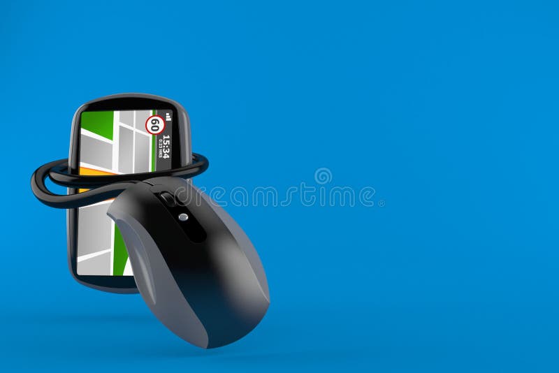 GPS Navigation with Computer Mouse Stock Illustration - Illustration of ...