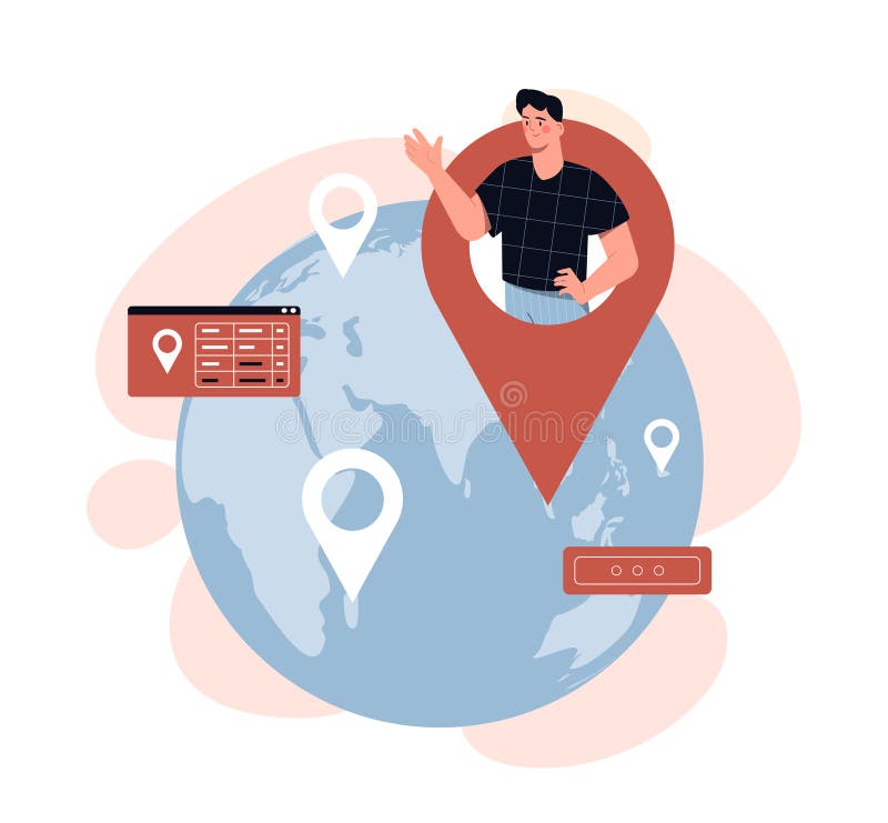 GPS navigation concept stock vector. Illustration of address - 244780796