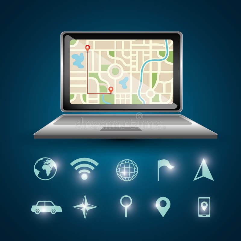 Gps navigation design stock illustration. Illustration of planet - 67616878