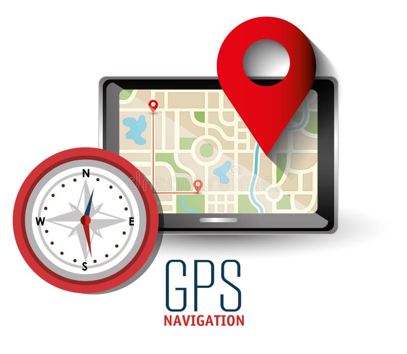 GPS navigation design stock illustration. Illustration of city - 70360288