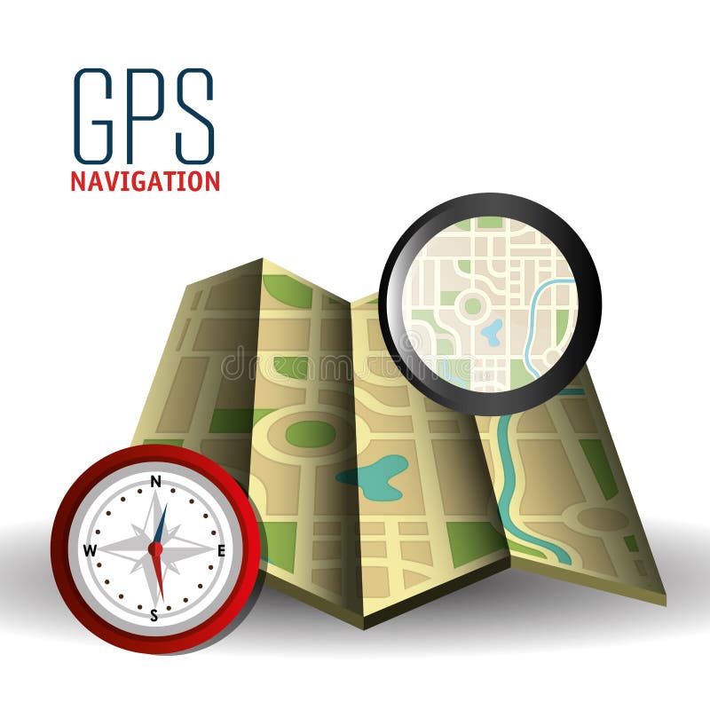 GPS navigation design stock illustration. Illustration of geography ...