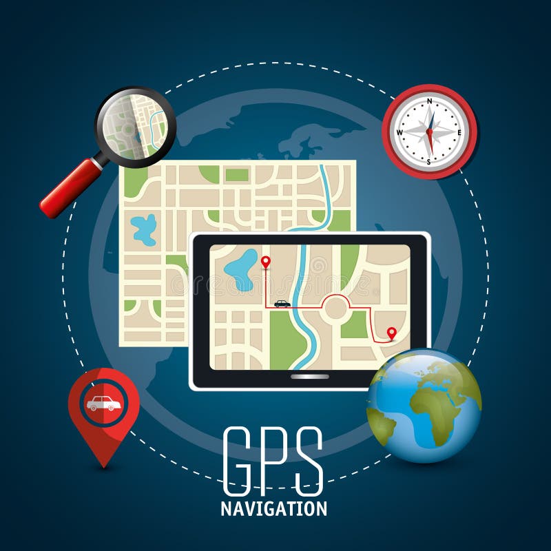 GPS navigation design stock illustration. Illustration of compass ...