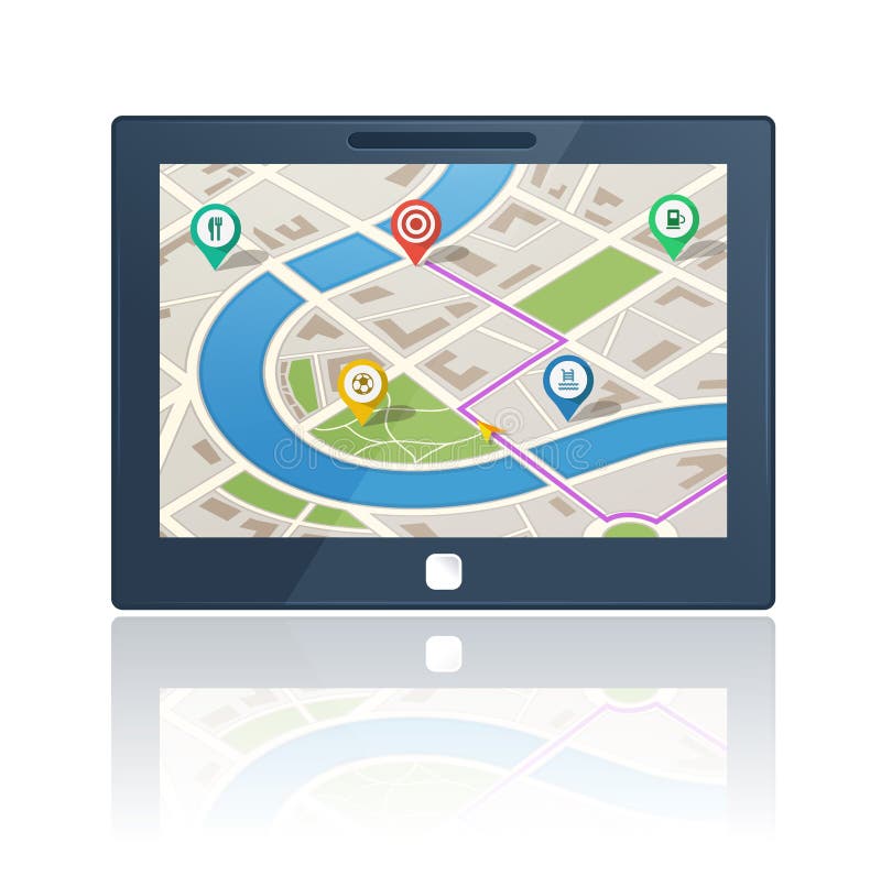 Gps navigation device stock vector. Illustration of interest - 32788568