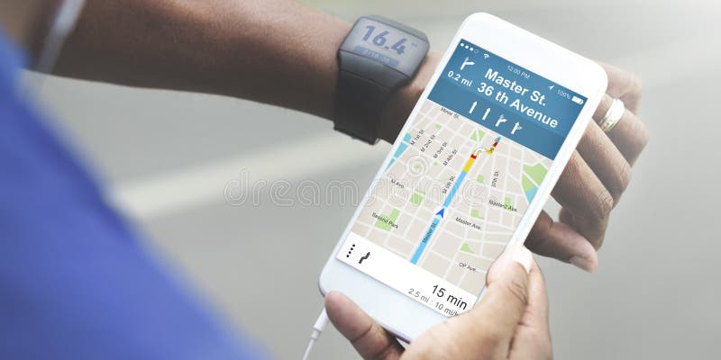 GPS Navigation Directions Location Map Concept Stock Image - Image of ...