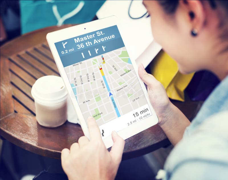 GPS Navigation Directions Location Map Concept Stock Image - Image of ...