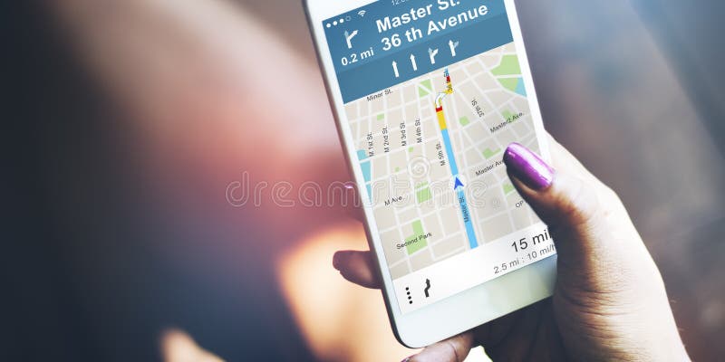 GPS Navigation Directions Location Map Concept Stock Image - Image of ...