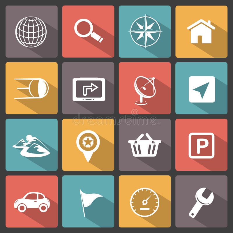 GPS navigation icons stock vector. Illustration of internet - 37682422