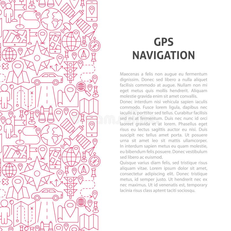 GPS Navigation Line Pattern Concept Stock Vector - Illustration of ...