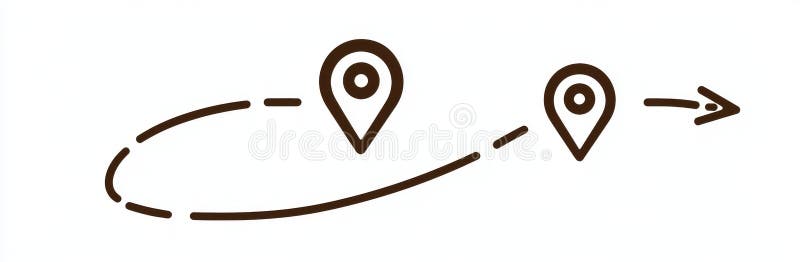 GPS Navigation Line Route Mark. Modern Illustration Isolated on White ...