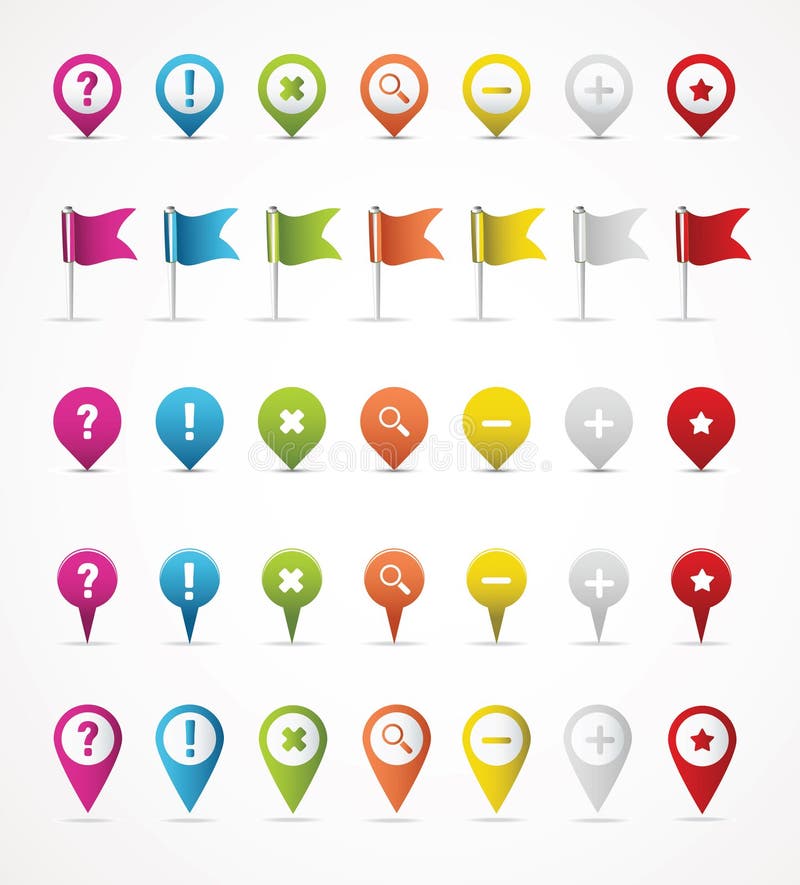 GPS Navigation & Map Icons Stock Vector - Illustration of design, mark ...