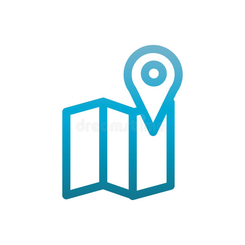 Gps Navigation Map Pin User Interface Blue Gradient Stock Vector ...