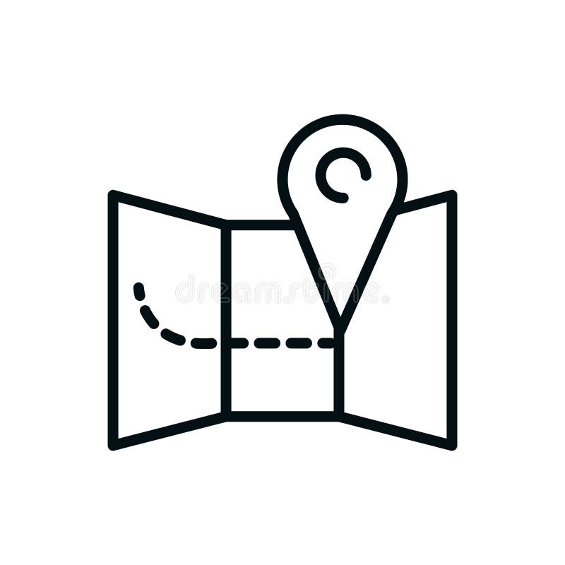 Gps Navigation Map Pointer Shopping Line Style Stock Vector ...