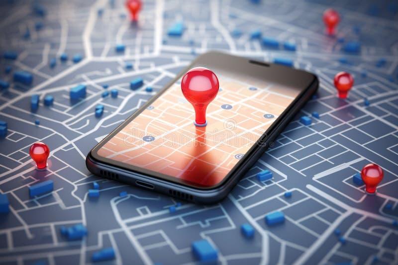 GPS Navigation Map with Red Pin: Find Your Way with this Handy Tool ...