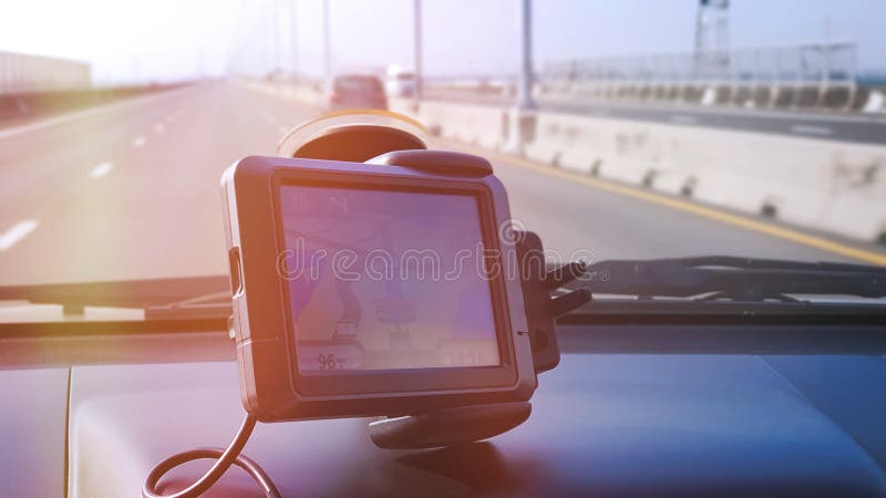Small GPS Navigation System Inside the Car Stock Photo - Image of ...