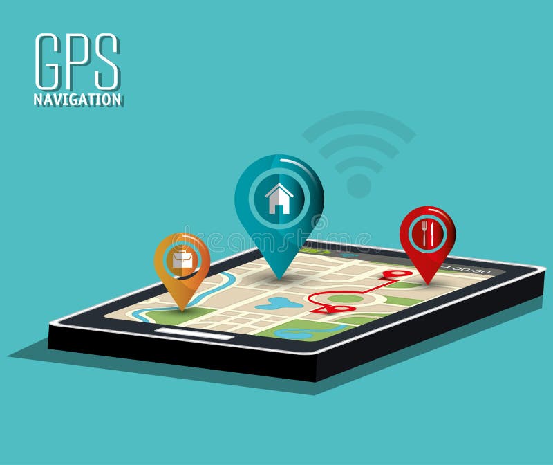 GPS navigation technology stock illustration. Illustration of direction ...