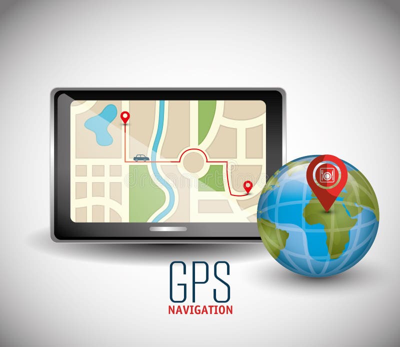GPS navigation technology stock illustration. Illustration of search ...
