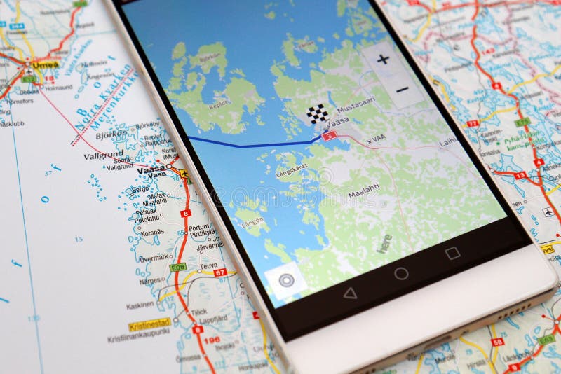 GPS-Navigationskarte Smartphone Stockbild - Bild von karte, washington ...