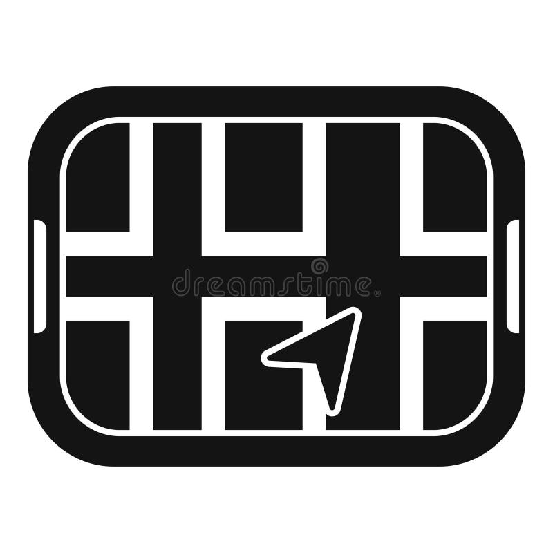 Gps Navigator Device Showing City Map with Cursor Pointing on Screen ...