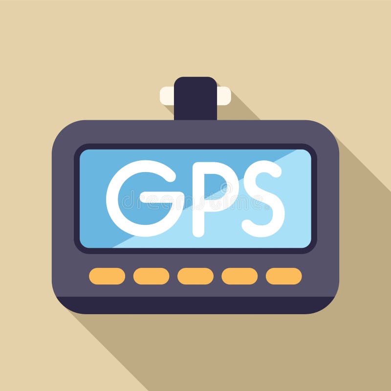 Gps Navigator Device Showing Gps Text on Screen Stock Illustration ...