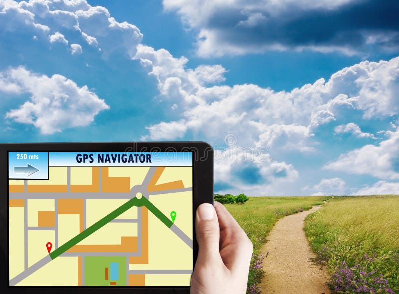 Gps navigator stock photo. Image of interior, city, road - 66908618
