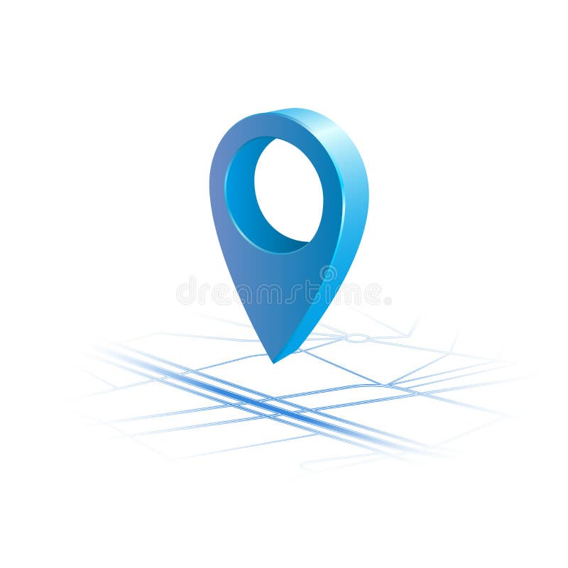 GPS Navigator Pin Checking Blue Color on Map Stock Vector ...