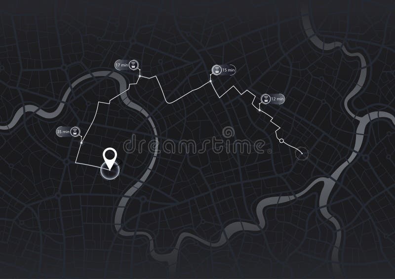 GPS Navigator Screen. Geometric Element, Online Navigation. Location ...