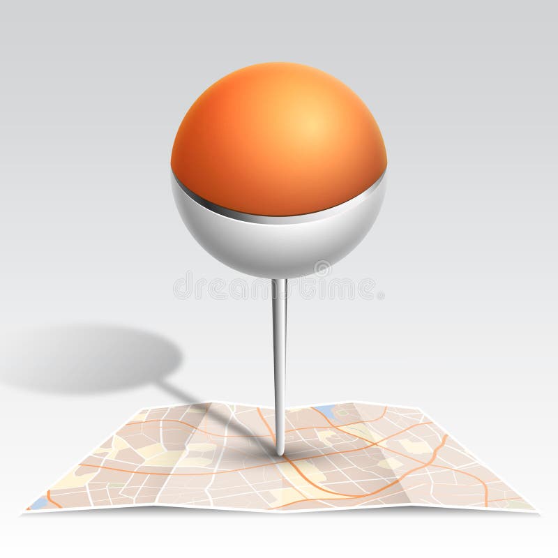 GPS.pin Dropping on Map Orange Stock Vector - Illustration of paper ...