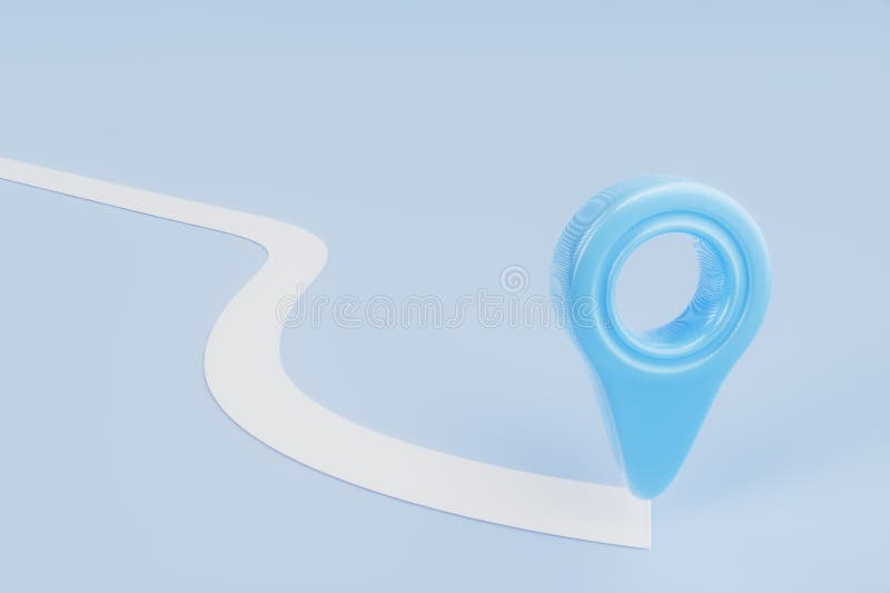 GPS Point on the Map on a Blue Background. 3d Render Stock Illustration ...