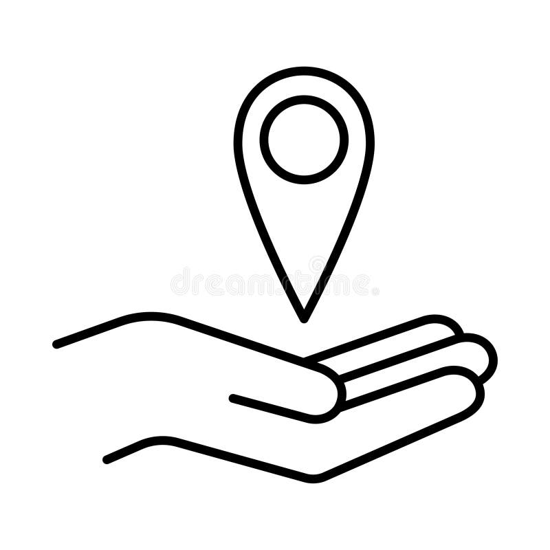 GPS Point in the Palm Icon. Pin Point on a Hand Stock Vector ...