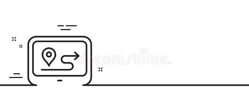 GPS Route Line Icon. Road Path Sign. Minimal Line Pattern Banner ...