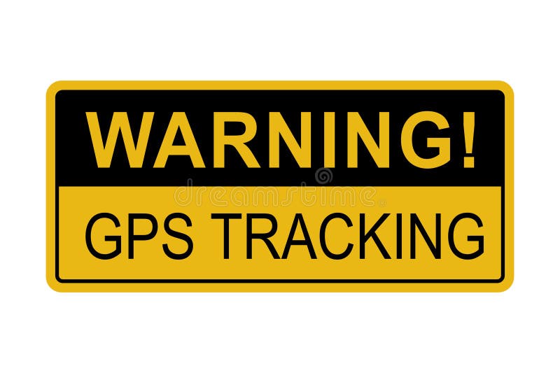 GPS Tracking Yellow Warning Sticker Vector Stock Vector - Illustration ...