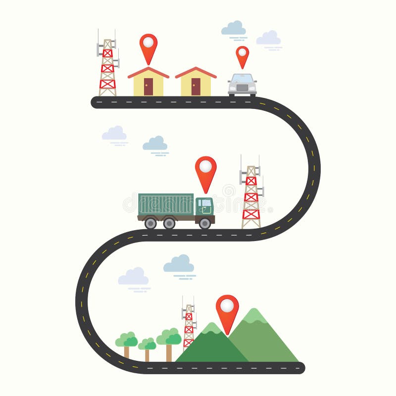 Gps sign graphic line stock vector. Illustration of satellite - 58833442